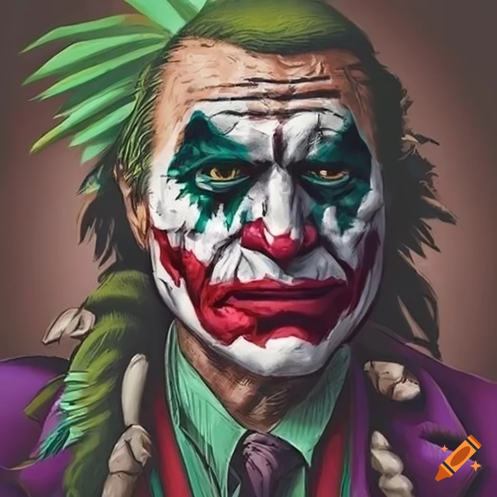 Joker in native american attire on Craiyon