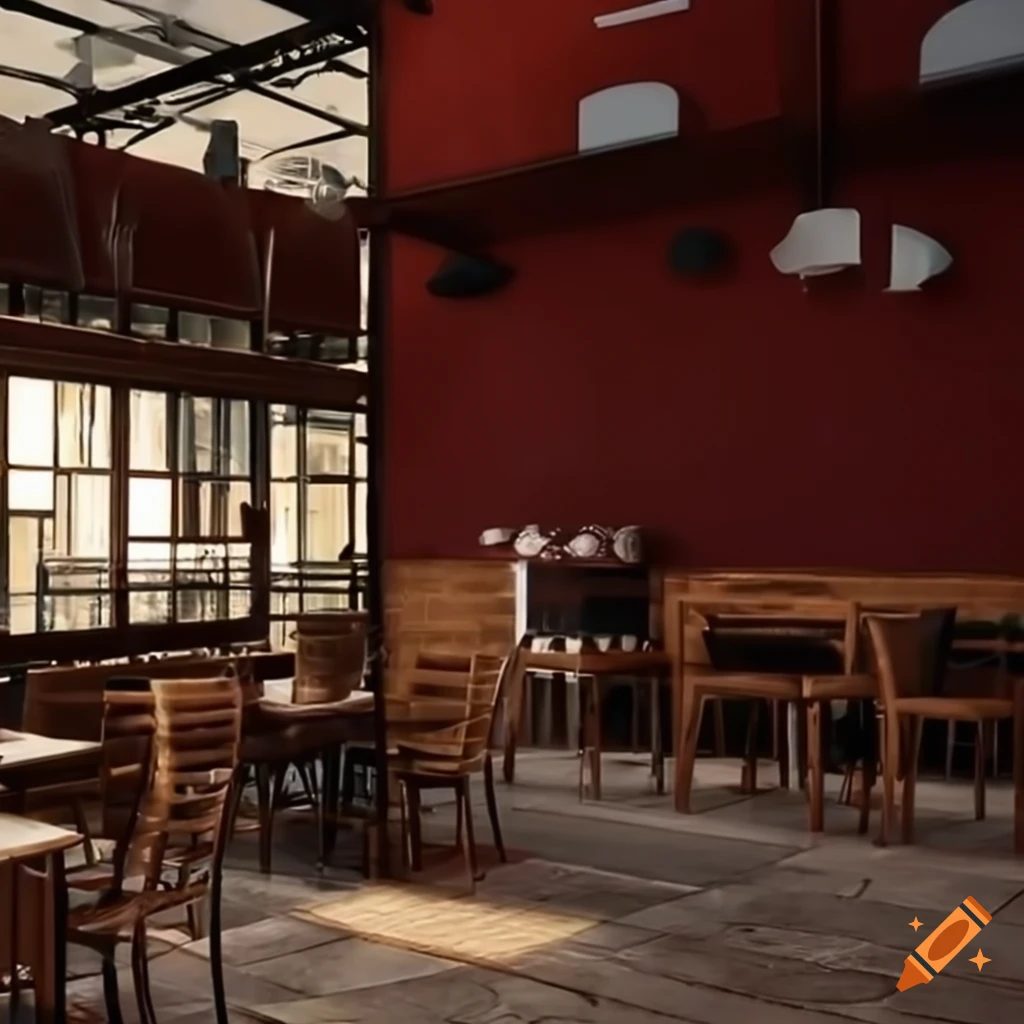 Street cafe background for virtual meeting on Craiyon