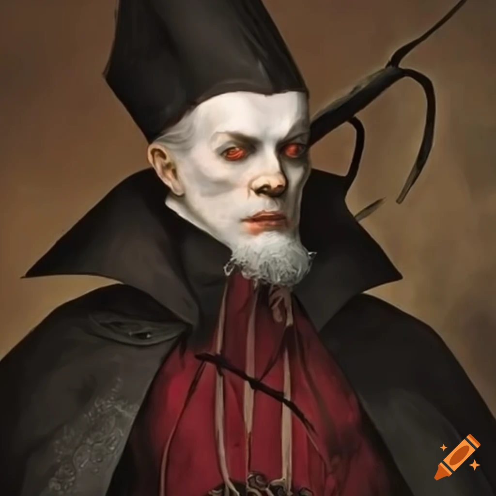 Vampire in 16th-century commoner attire on Craiyon