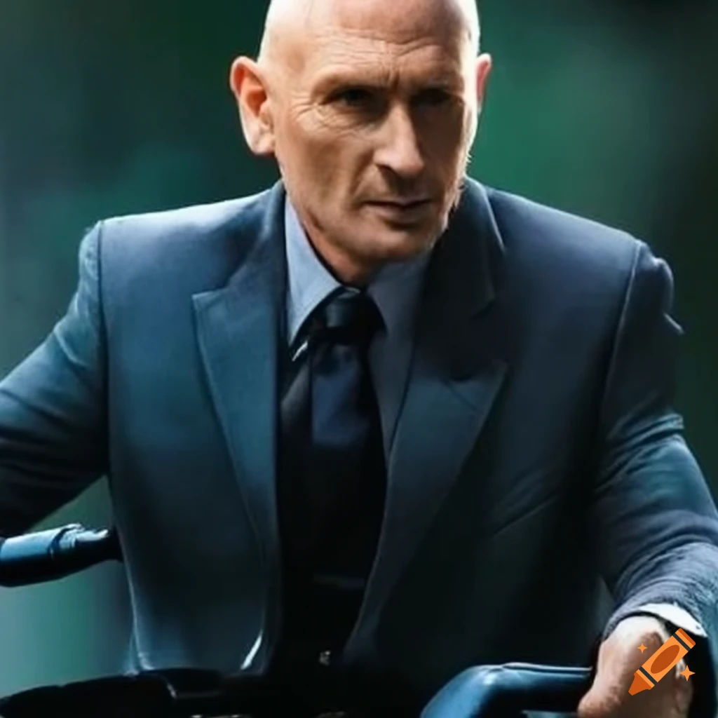 Professor x teaching at xavier mansion in a wheelchair on Craiyon