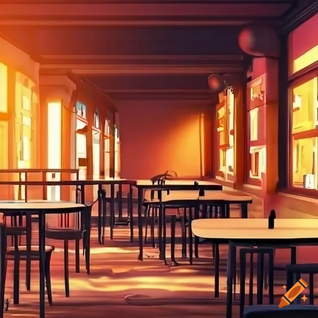 Street cafe background suitable for virtual meeting on Craiyon