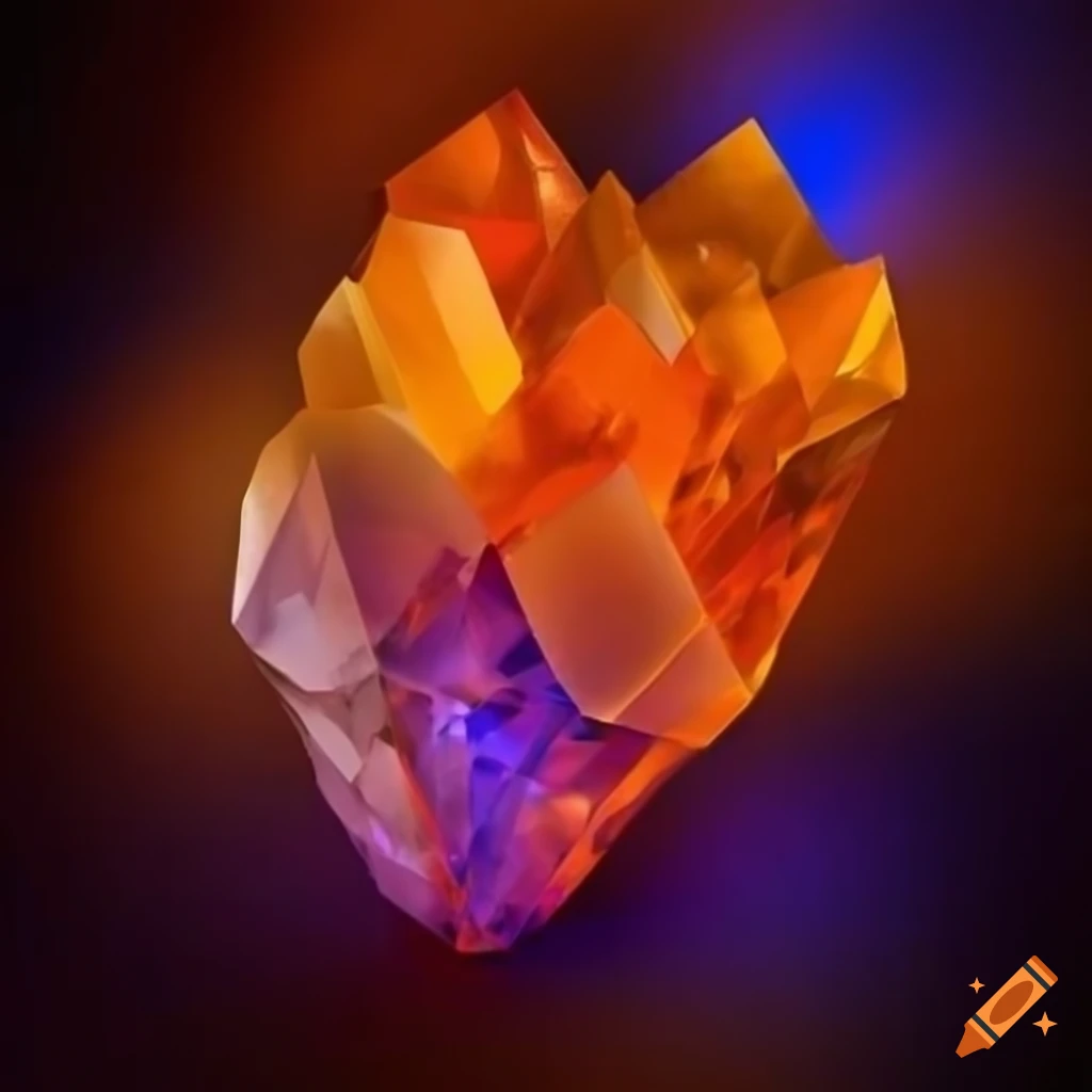 Orange crystal abstract on Craiyon
