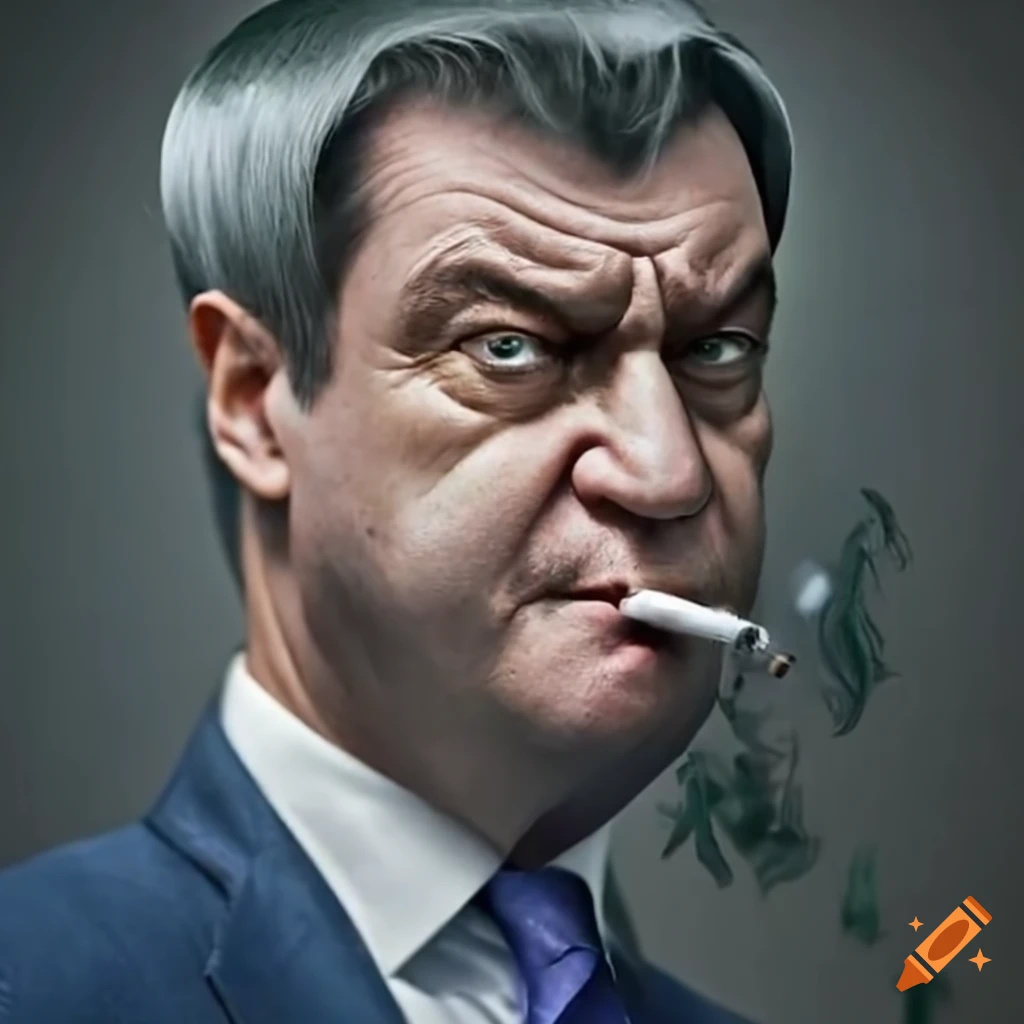 Markus söder smoking on Craiyon