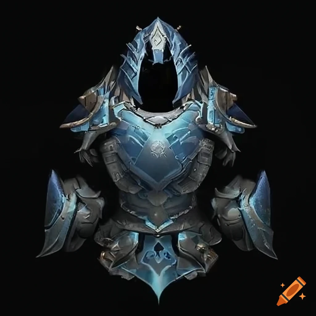 Front view of raven magic armor on Craiyon