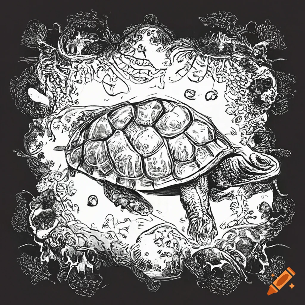 One-legged tortoise flying by candlelight in a baroque painting on Craiyon