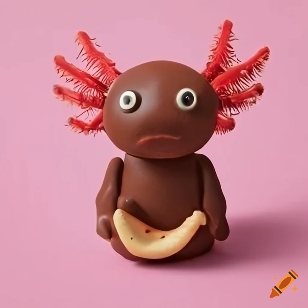 Chocolate axolotl sculpture on Craiyon