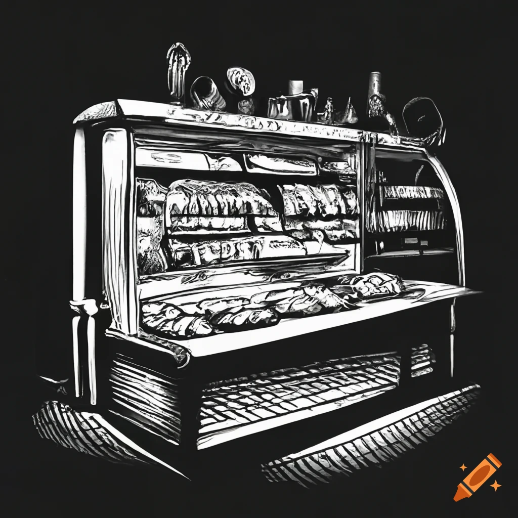 Beautiful display of items at the meat department counter with garnish ...