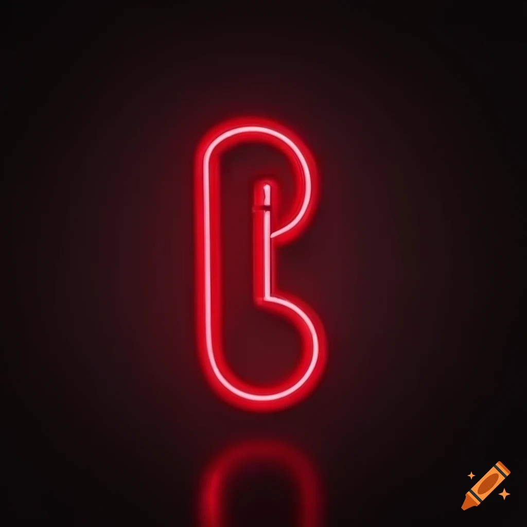 Neon red logo on black background with the three letters: bru on Craiyon