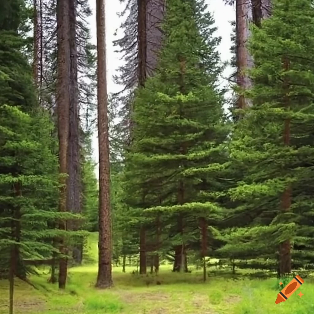 Tall pine trees on Craiyon