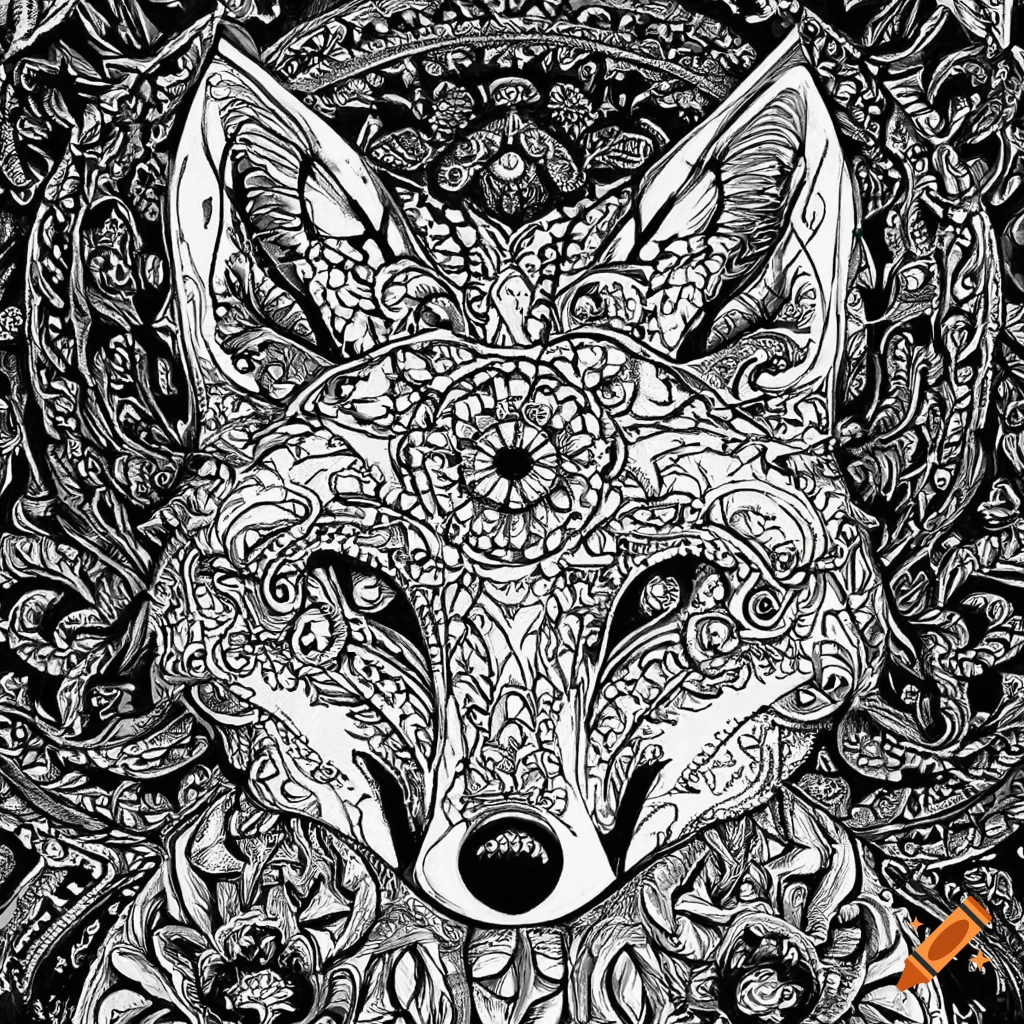 Fox mandala coloring pages on Craiyon