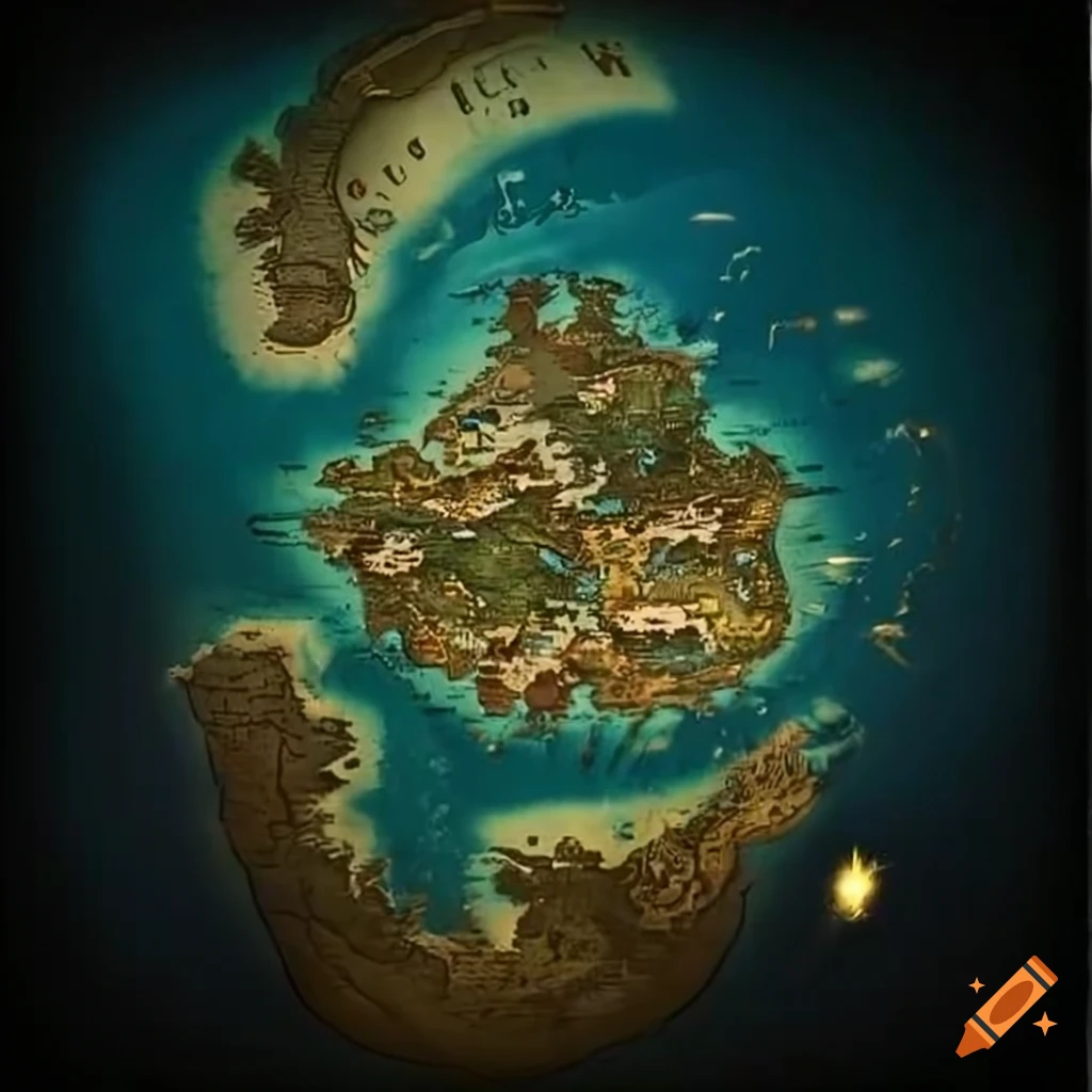 Map of an epic world of Myth and Magic on Craiyon