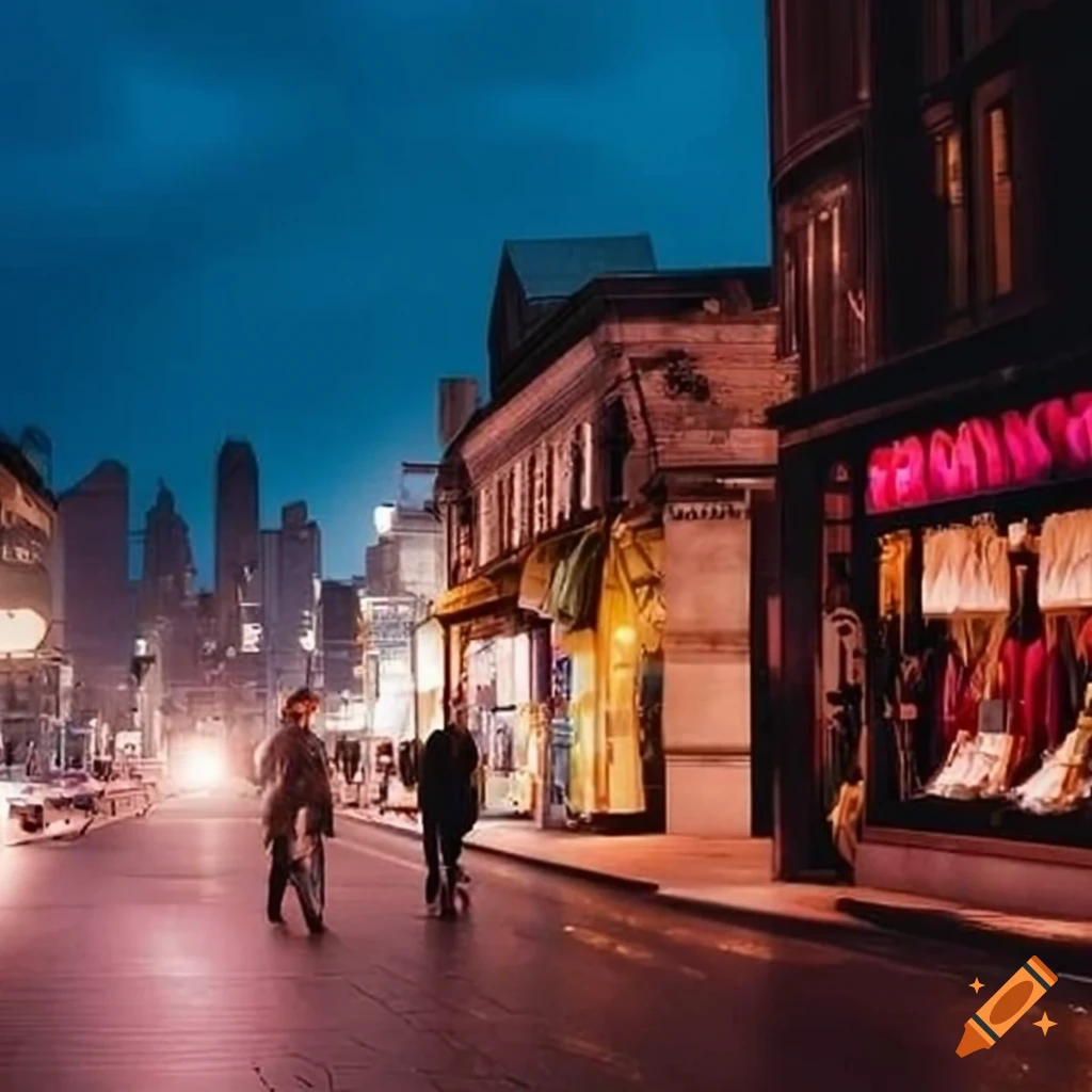 Bird's eye view of a small retail shop in a walkable city landscape ...