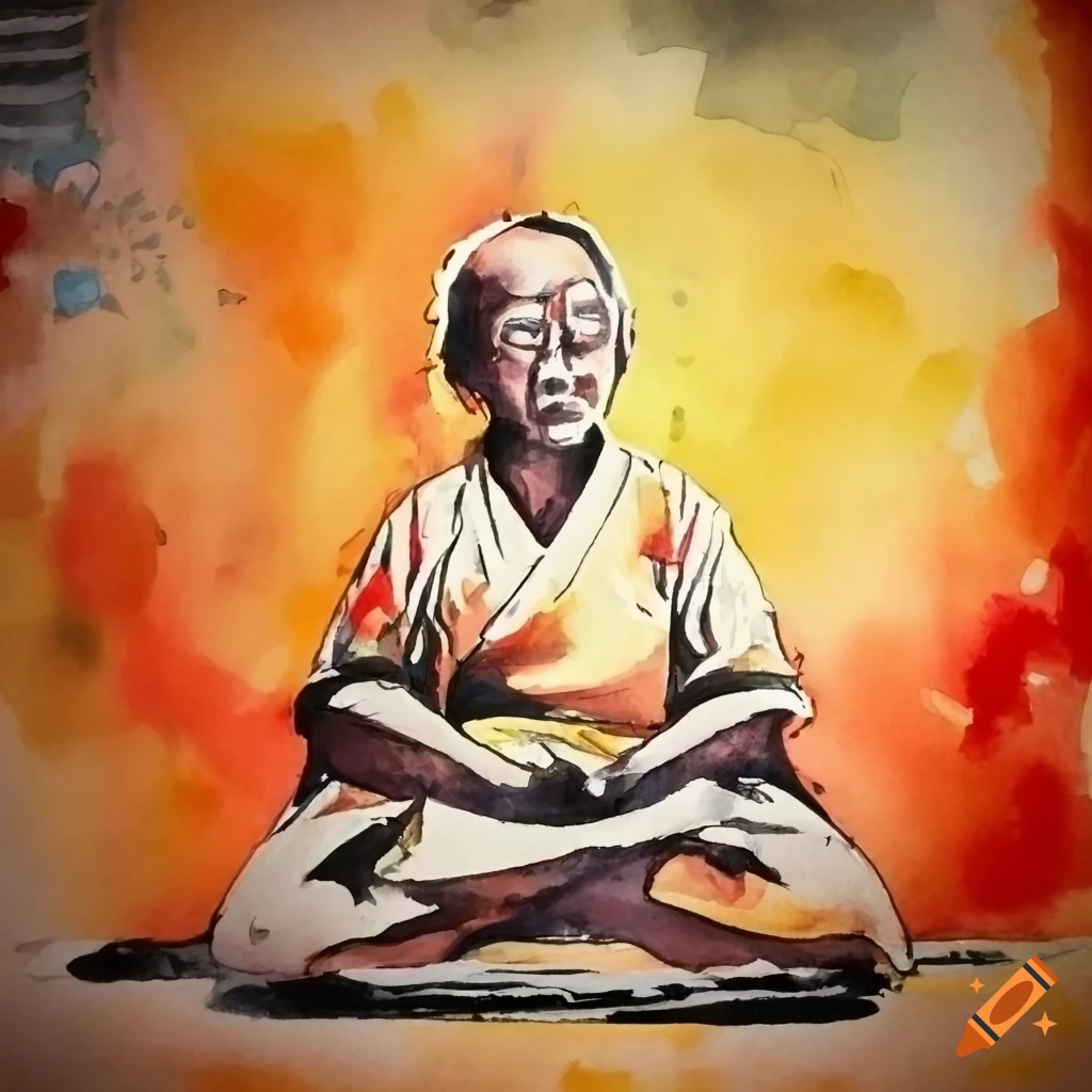 Watercolor painting of a dojo on Craiyon