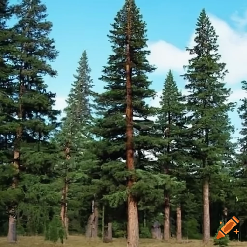 Tall pine trees on Craiyon