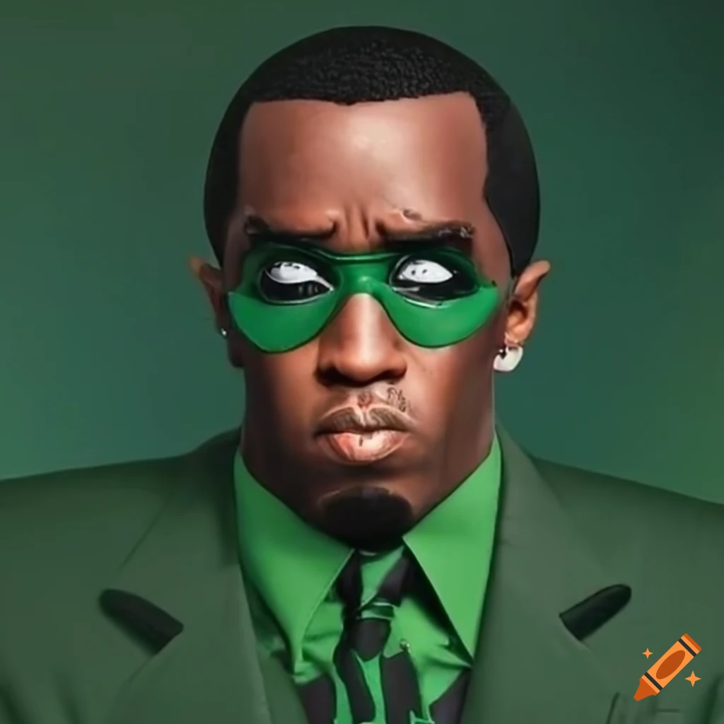 P diddy dressed as the riddler on Craiyon