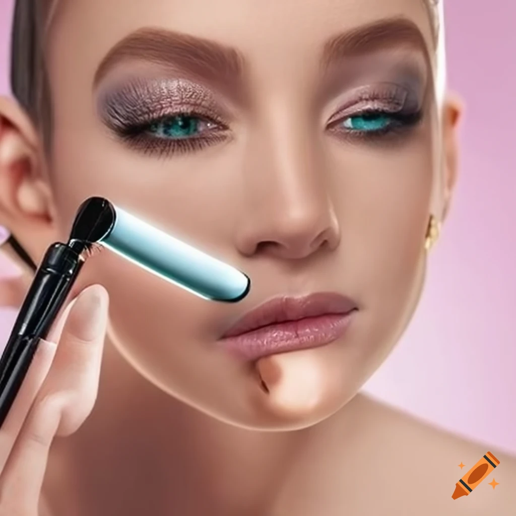 Led-lighted makeup applicator for efficient mascara application on Craiyon