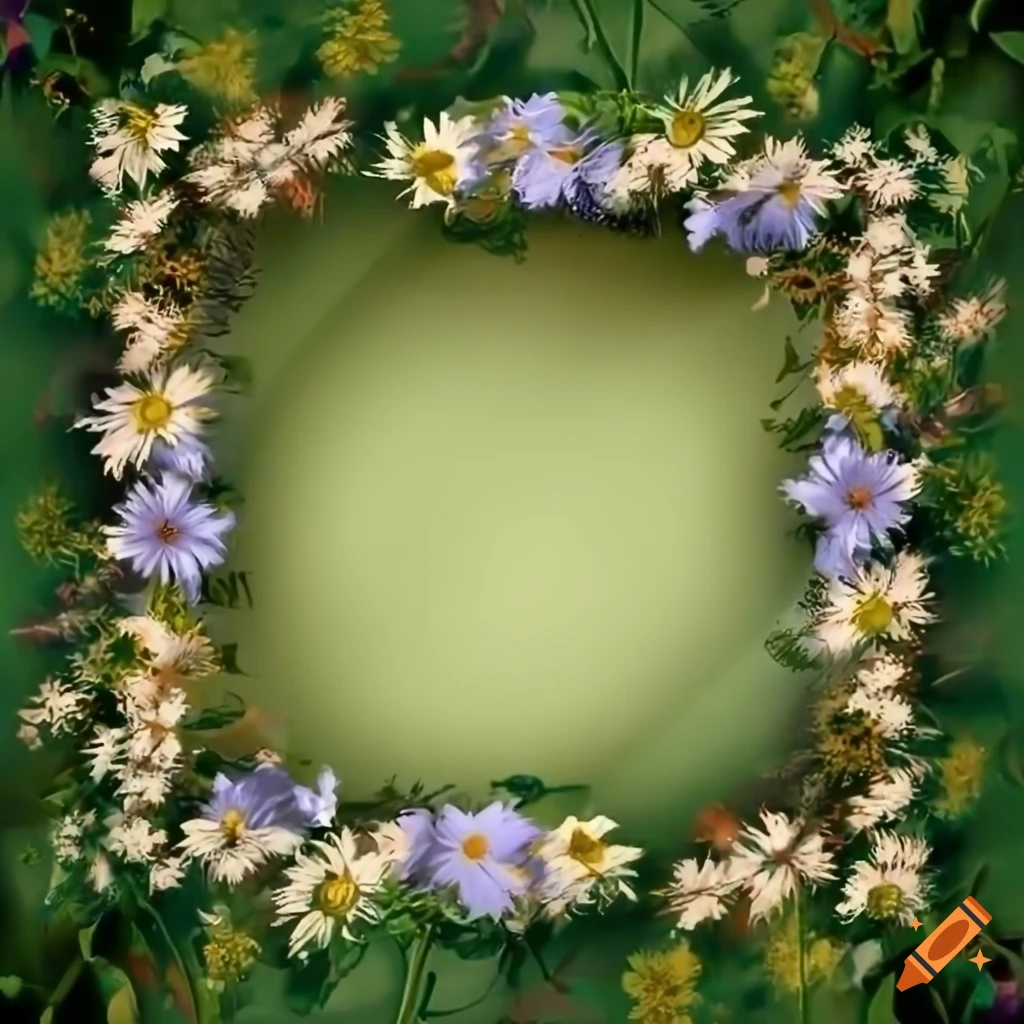 Wildflower frame in a detailed meadow landscape in 8k resolution on Craiyon