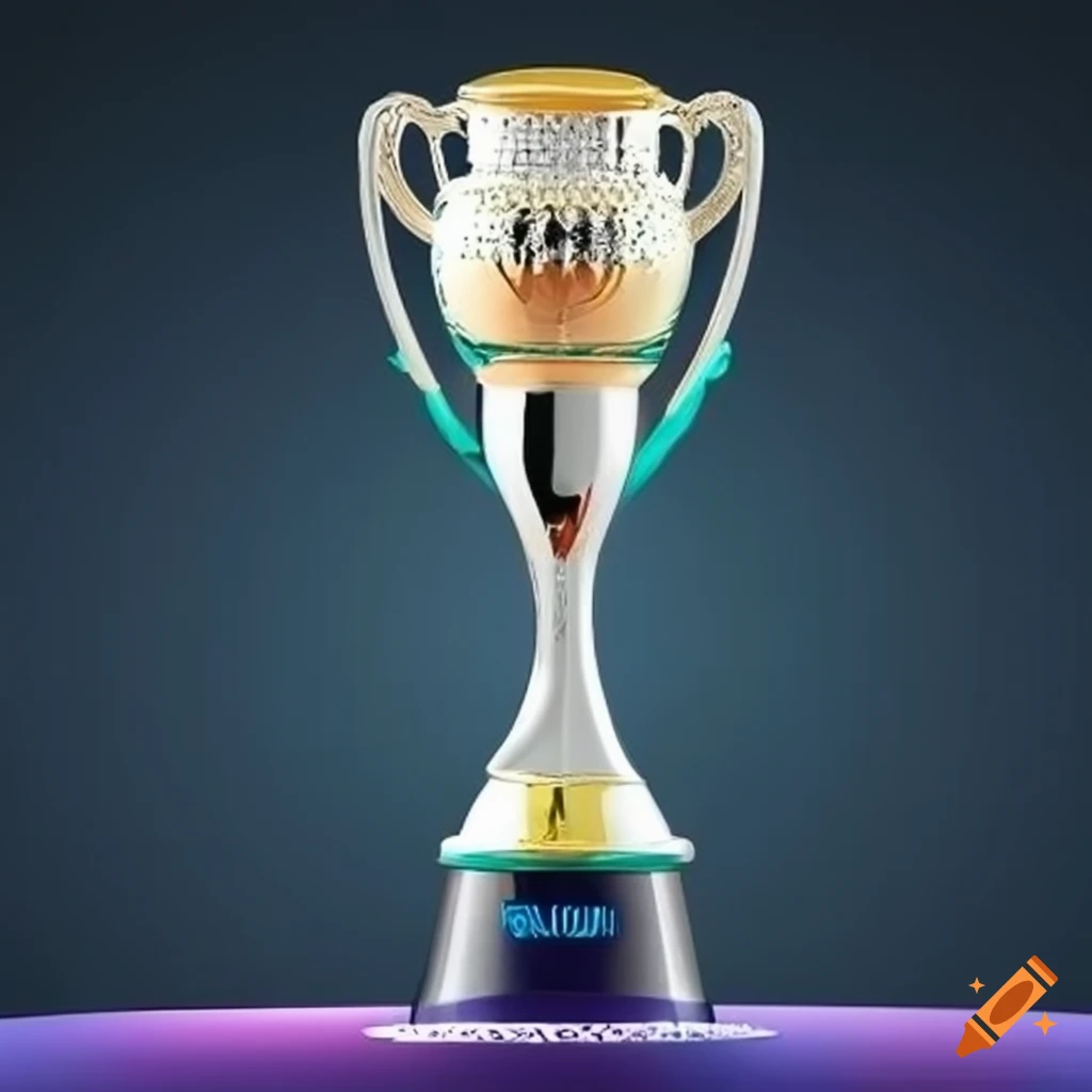 Cricket tournament trophies for t20 world cup 2024 with vibrant colors ...