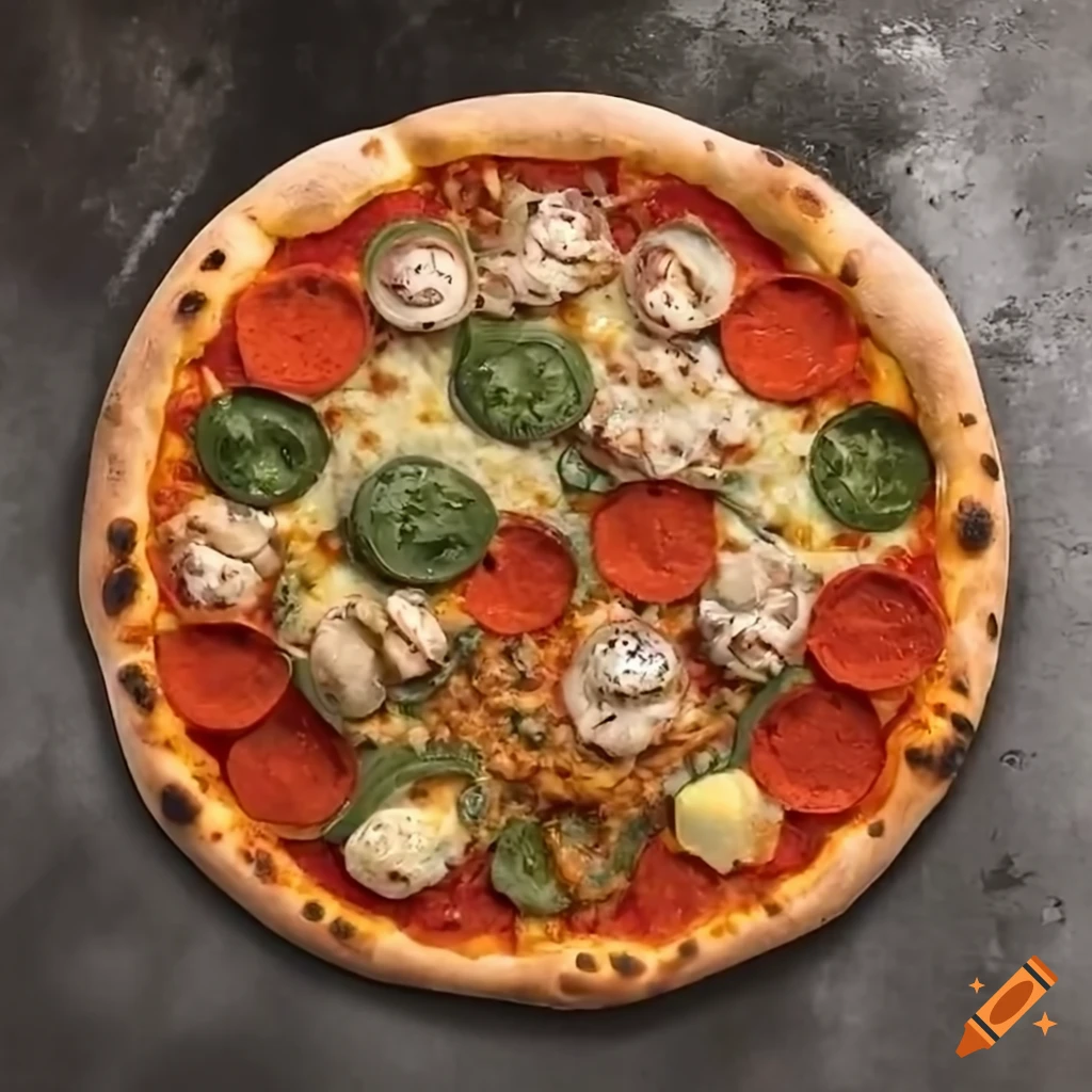 Whole pizza on Craiyon