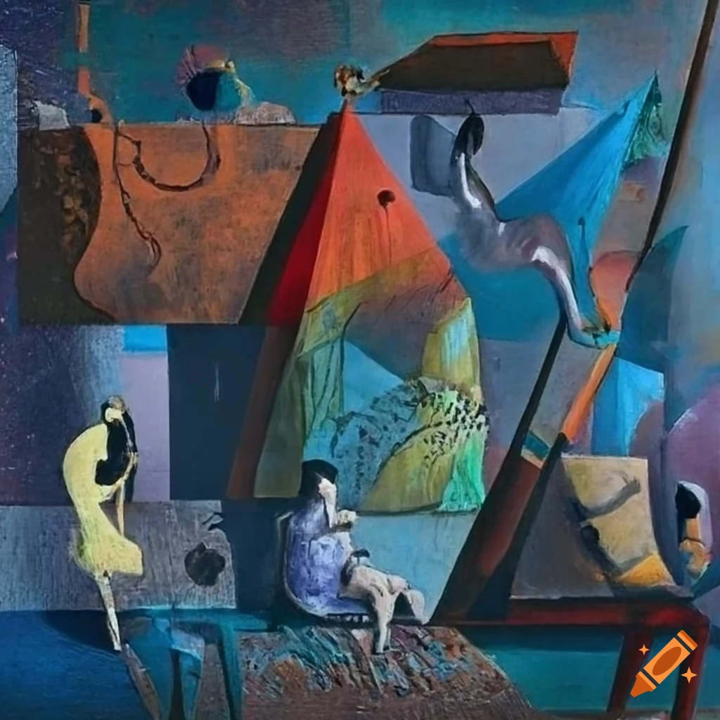 Detailed still life composition with multiple perspectives and hidden ...