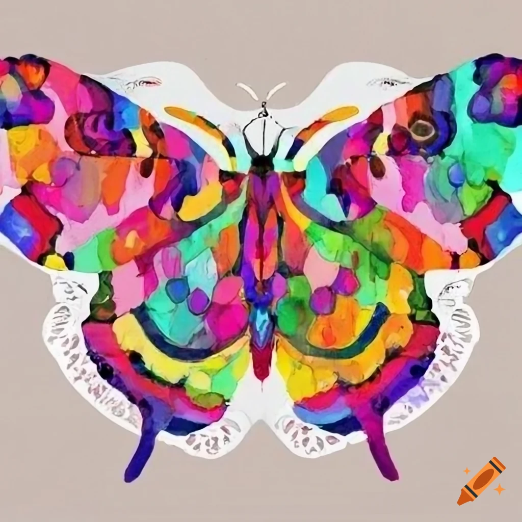 Retro moth design in abstract ink style on Craiyon