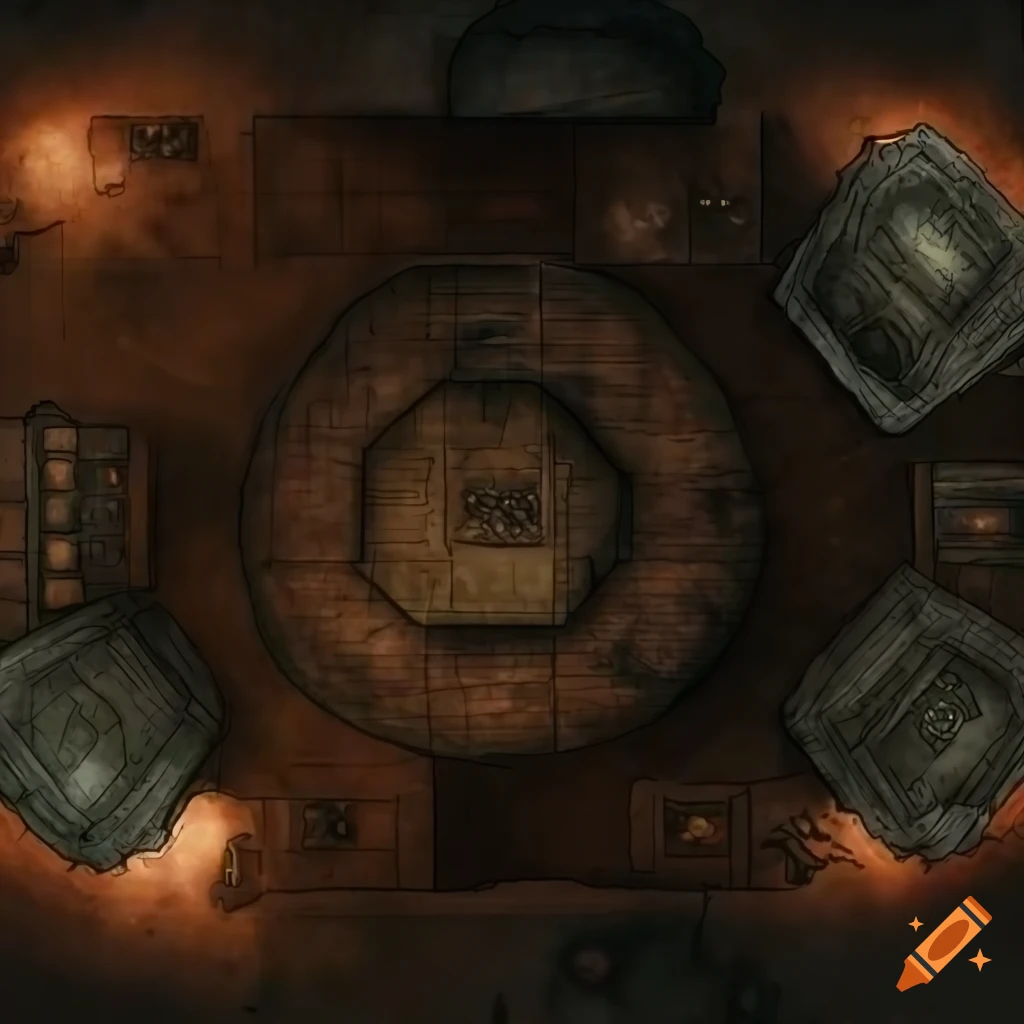 Top view of a DnD battle map of a dungeon with alien pods inspired by H ...