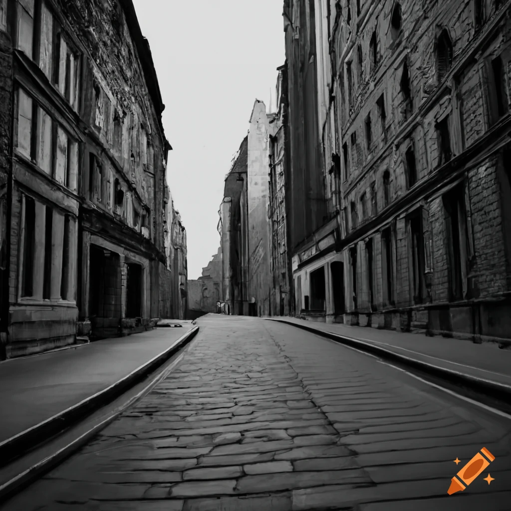 Deserted street view on Craiyon