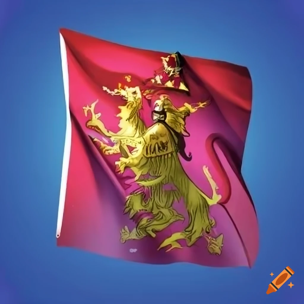 Fantasy kingdom flag with emblem on Craiyon