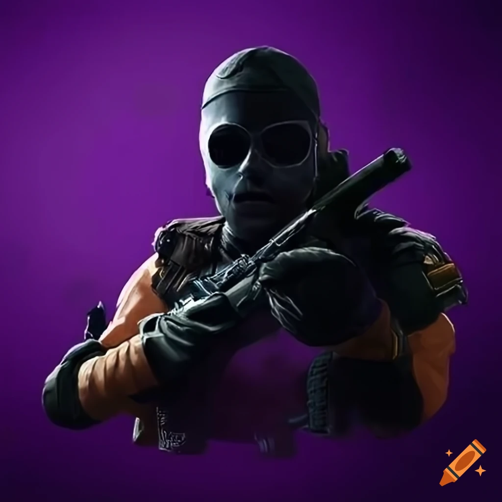 Gaming warzone image with purple details on Craiyon