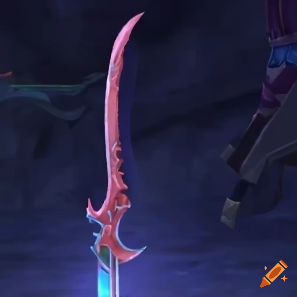 Shulk's Monado sword from Xenoblade Chronicles with a radiant aura on Craiyon