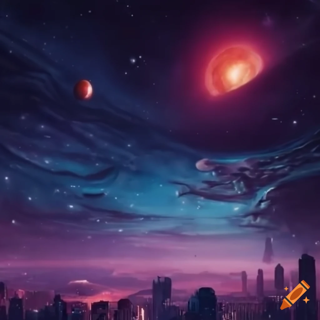 Great city in multiverse showcasing beautiful scenes and perspective on ...