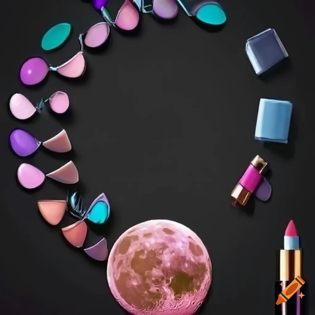 Moon made from cosmetics items on Craiyon