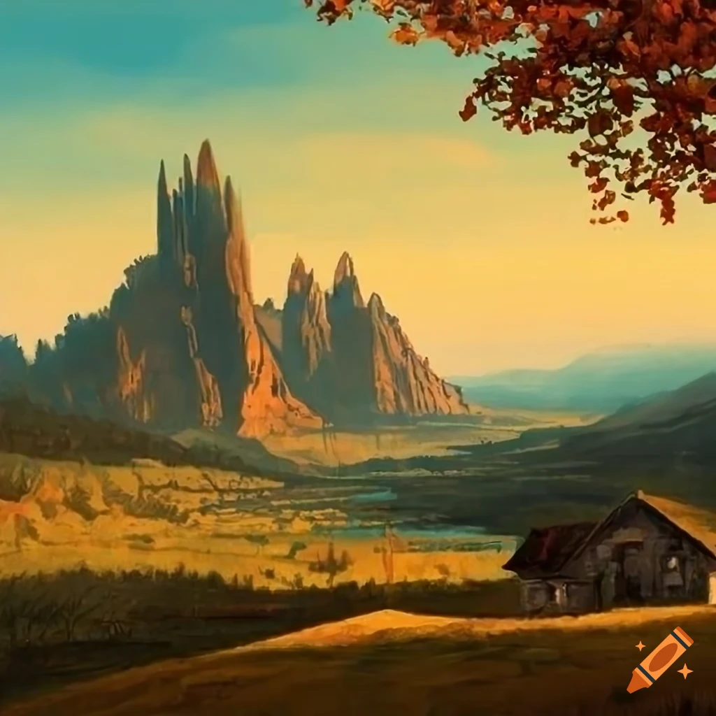 Intricate high-definition landscape inspired by james gurney and norman ...
