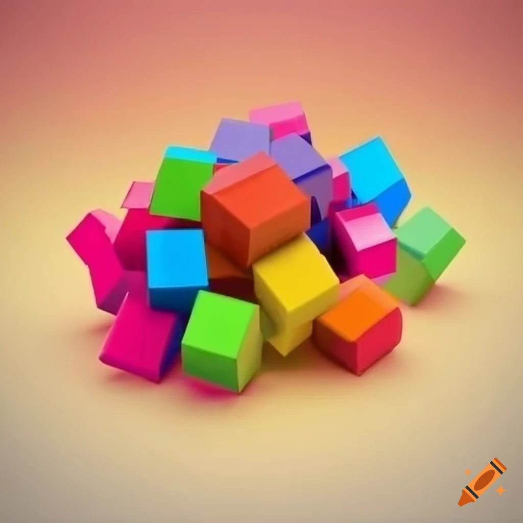 Colorful cubes on a bright background on Craiyon