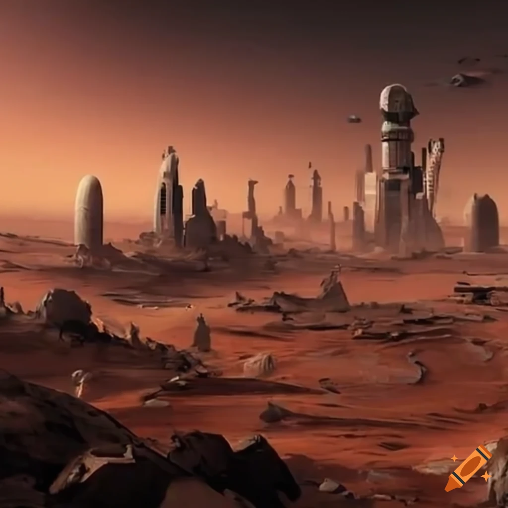 Abandoned city on mars on Craiyon