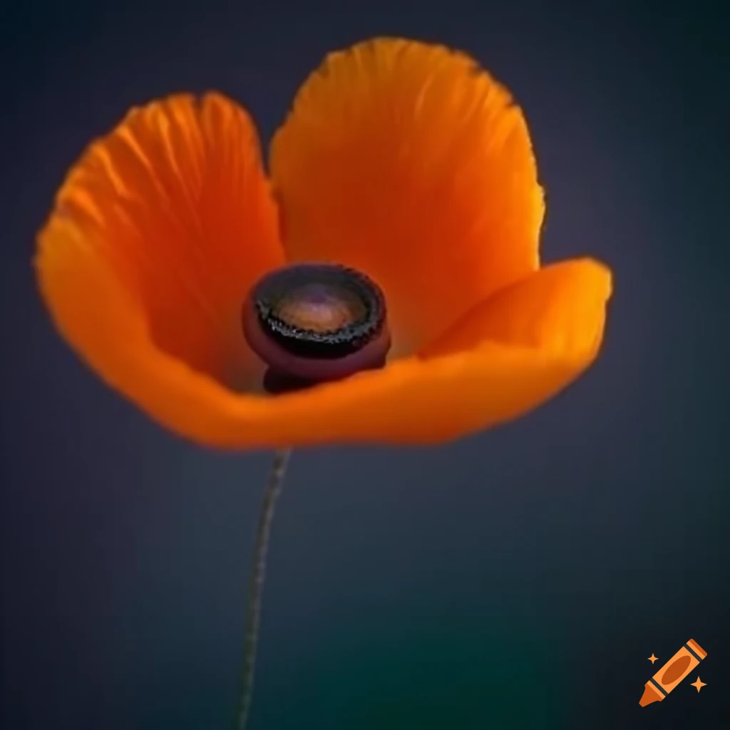 Soft focus photo of orange poppies on Craiyon
