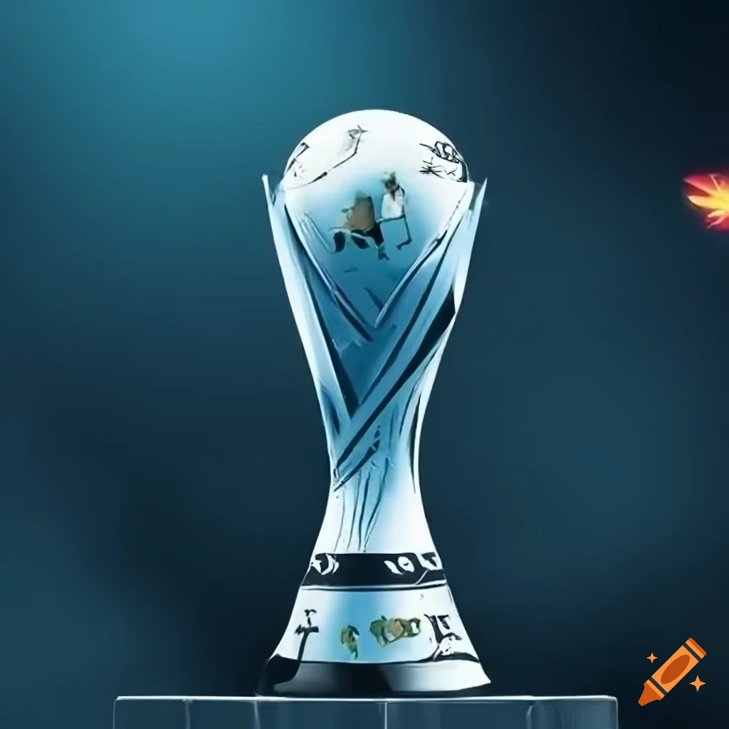 Logo officiel de la coupe du monde 2026 avec les chiffres 2 et 6 sur fond noir et le trophée en ...