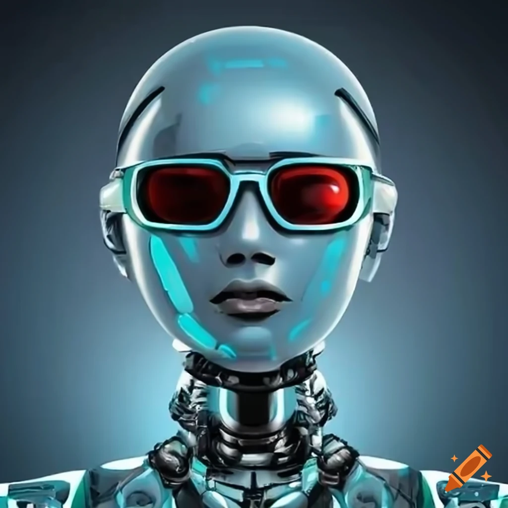Futuristic robot with oakley glasses on Craiyon