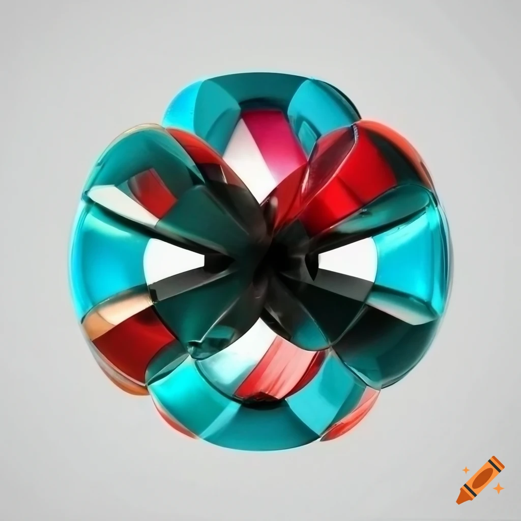 Abstract art with non-euclidean geometry in 3d on Craiyon