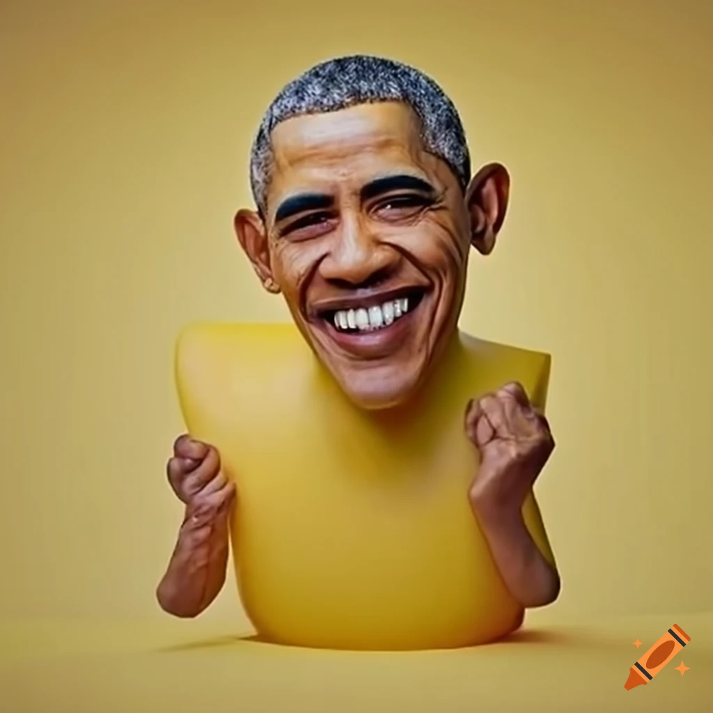 Cheese sculpture resembling obama in yellow color on Craiyon