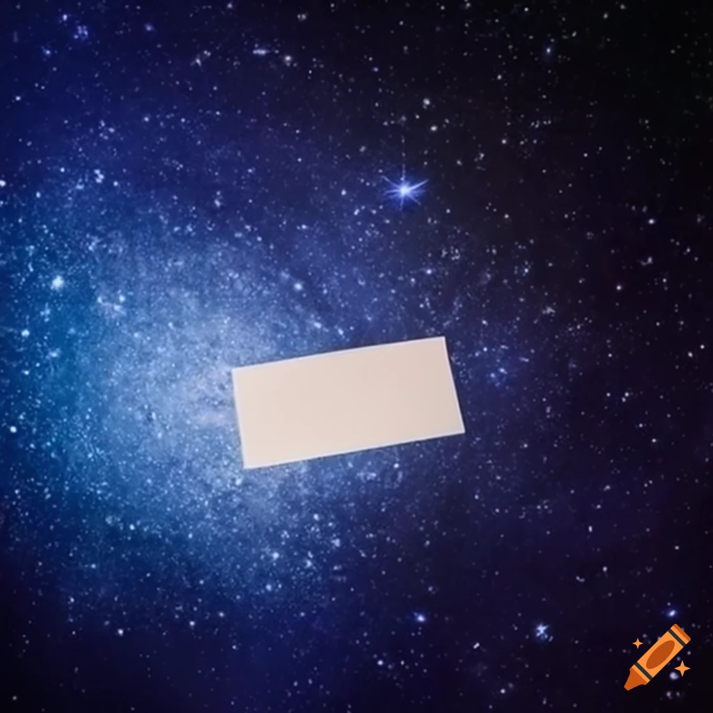 Business card floating in space with stars background on Craiyon