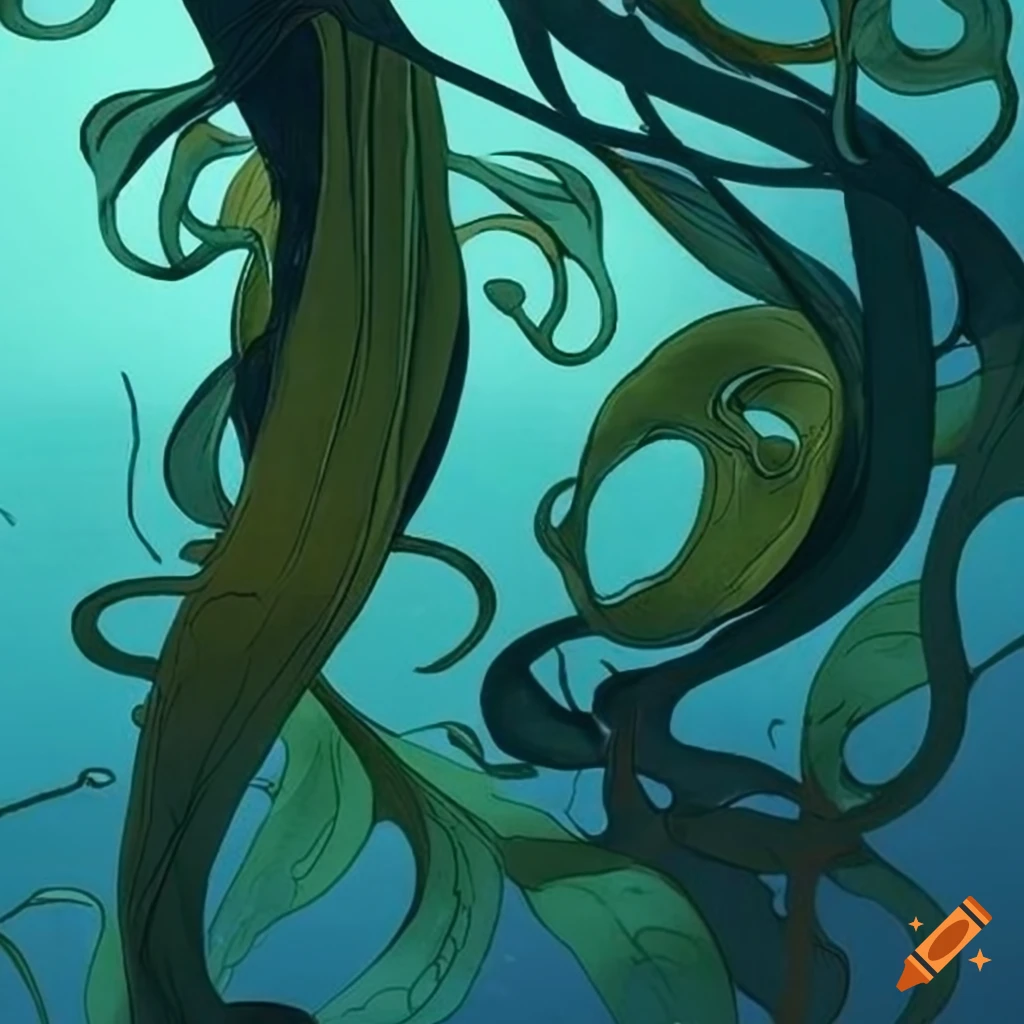 Art nouveau kelp design on Craiyon