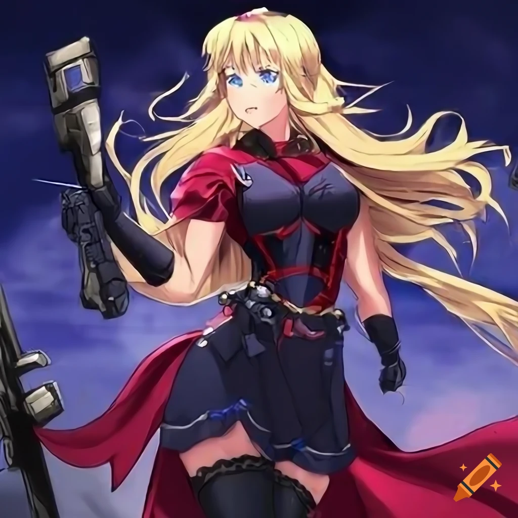 Anime Artwork Of Fierce Commander Special Saint Police Woman With Blue