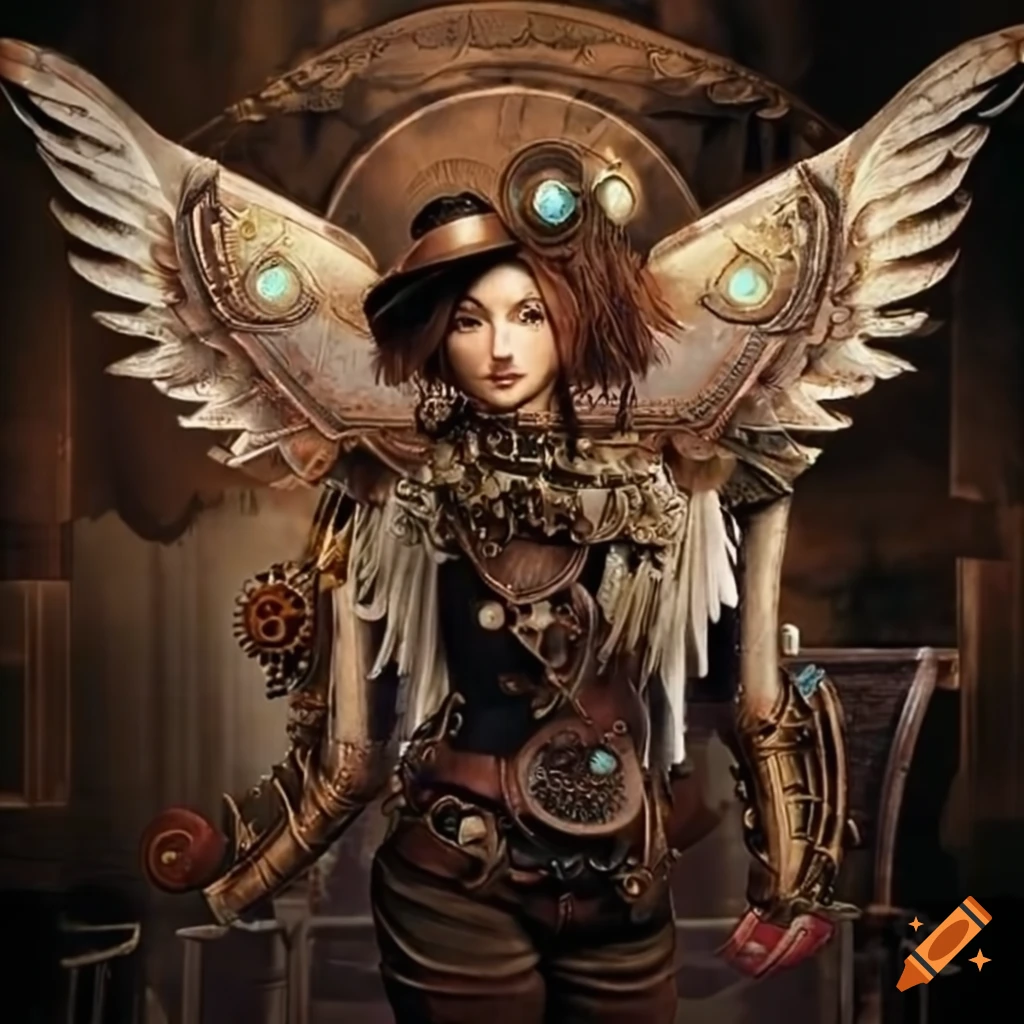 Steampunk wings on Craiyon