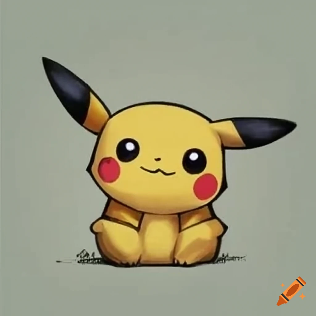 Kawaii cute pikachu illustration on Craiyon