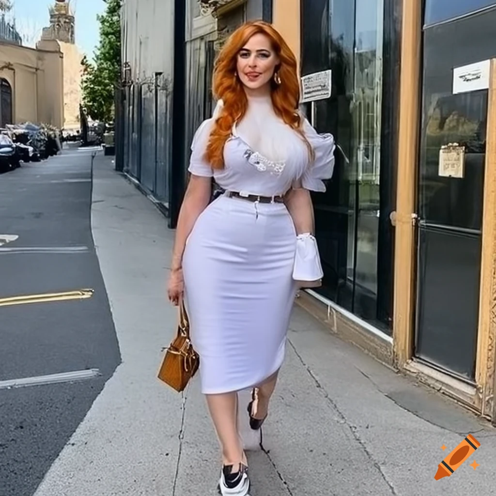 Christina hendricks wearing a chloe ferry inspired outfit on Craiyon