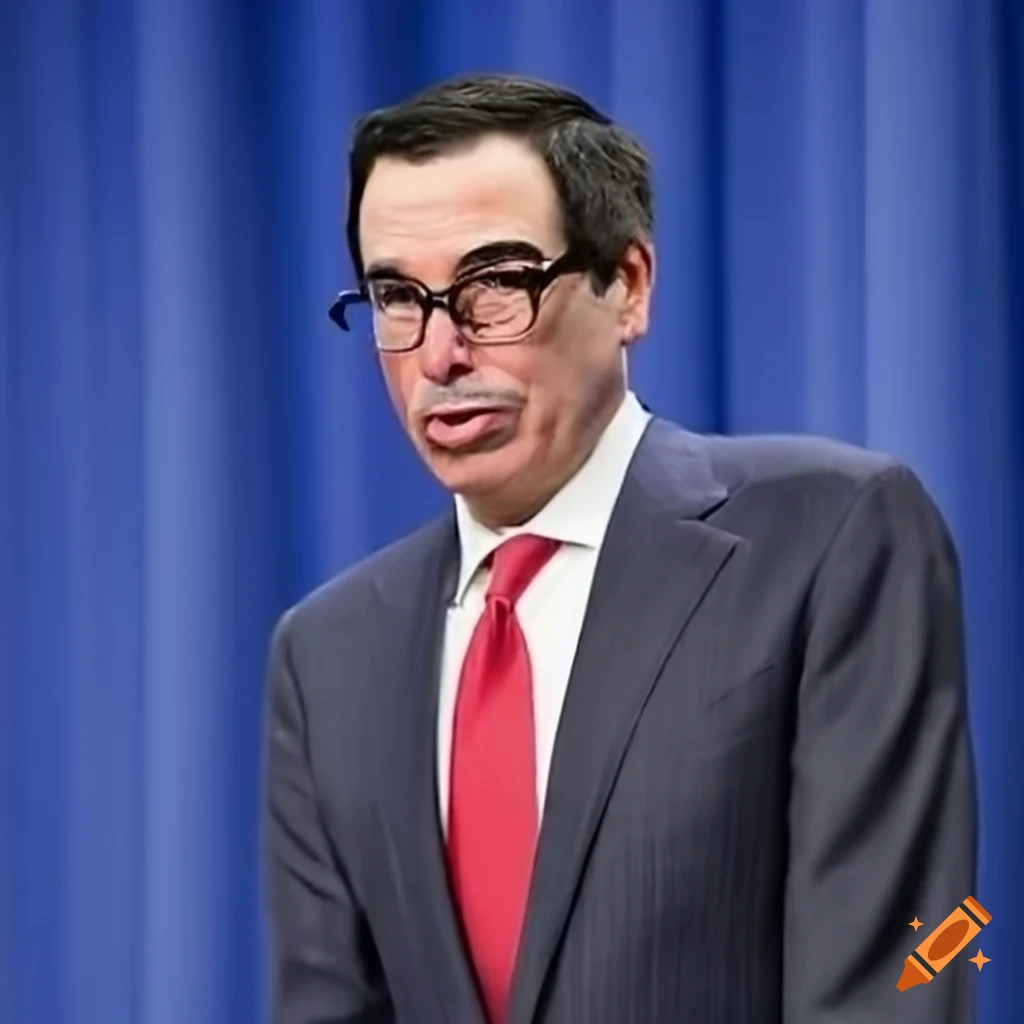Steve mnuchin in a humorous and detailed high-definition photo on Craiyon
