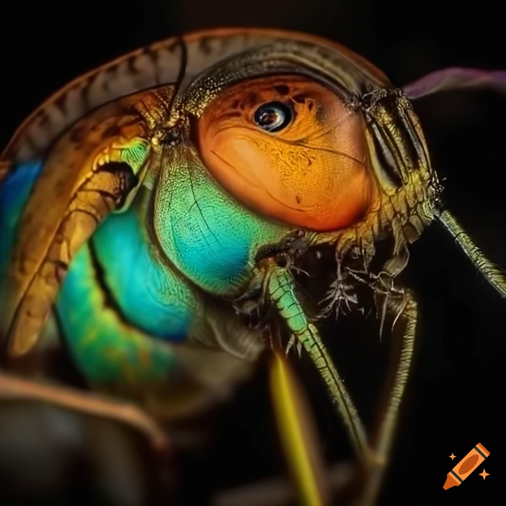 Intricately detailed exotic insect exploration on Craiyon