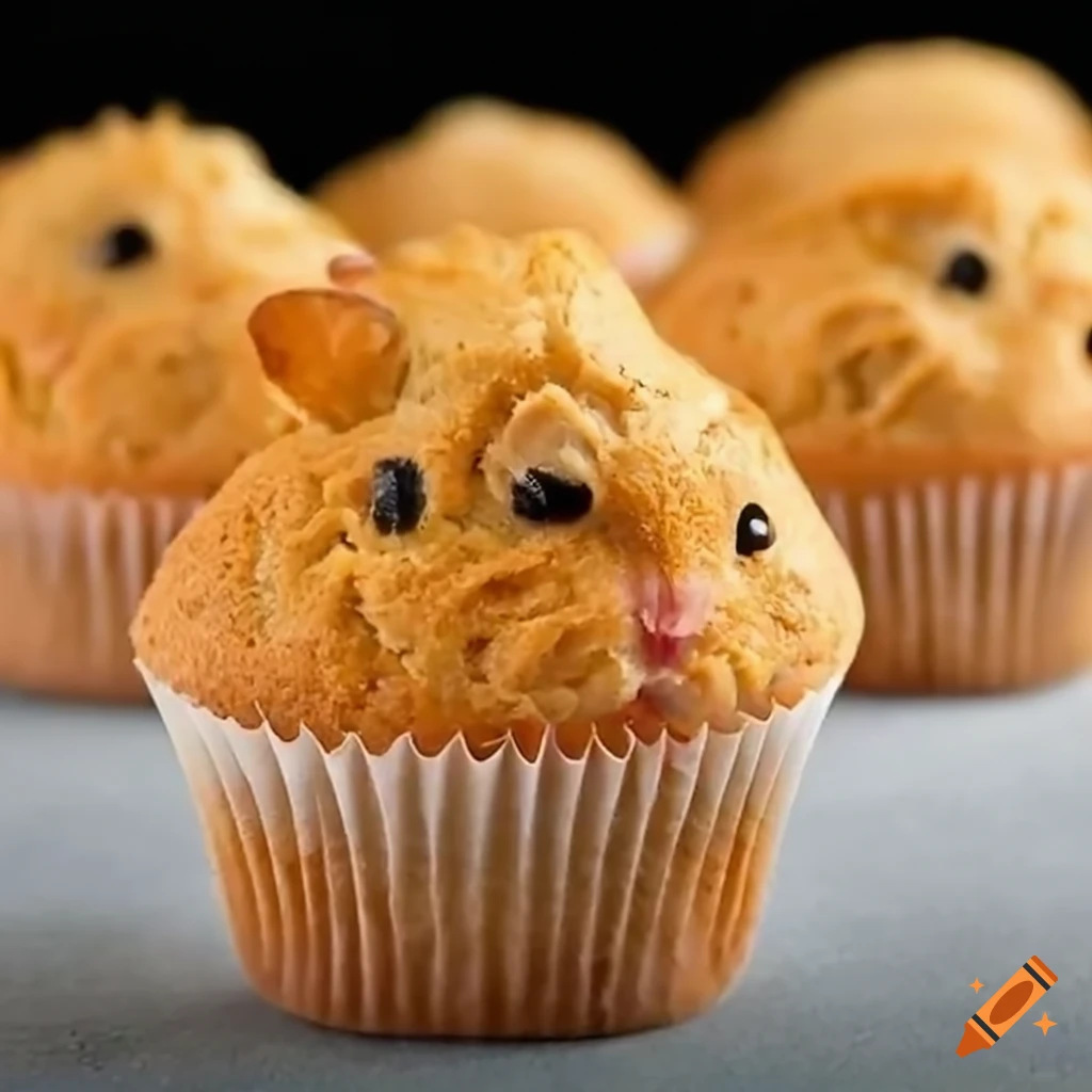 Muffin resembling a hamster in an amusing way on Craiyon