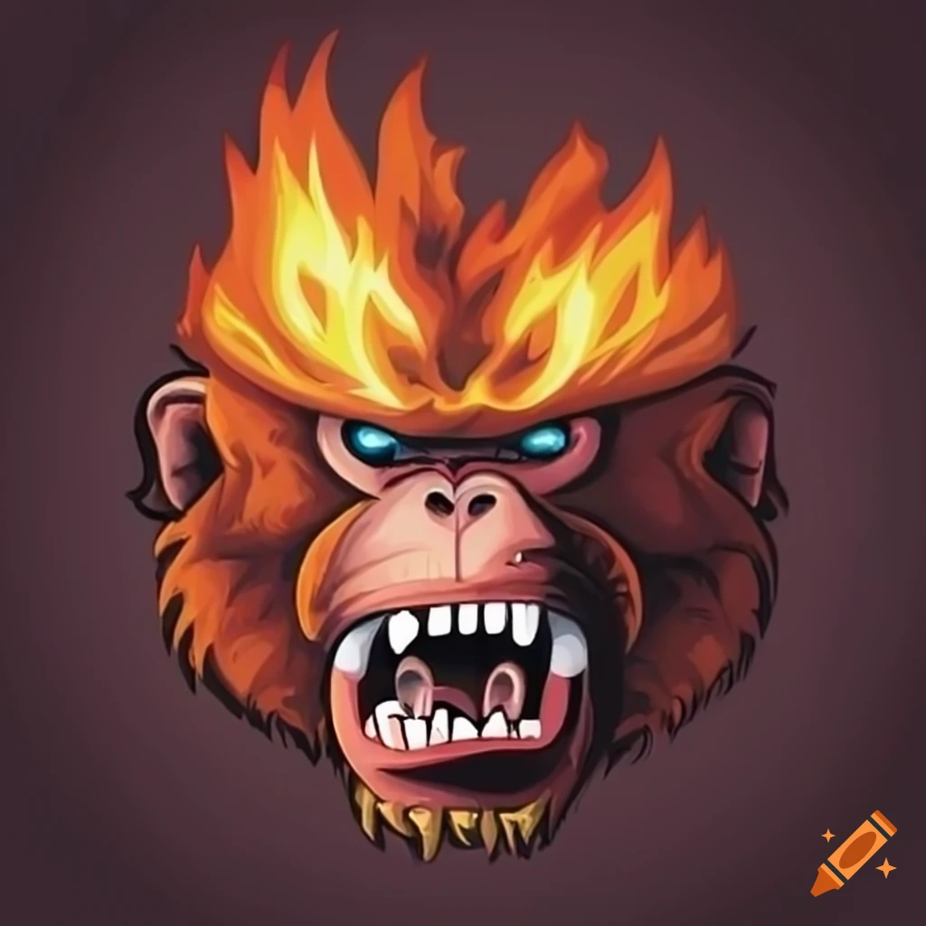 Angry monkey with fire powers on Craiyon